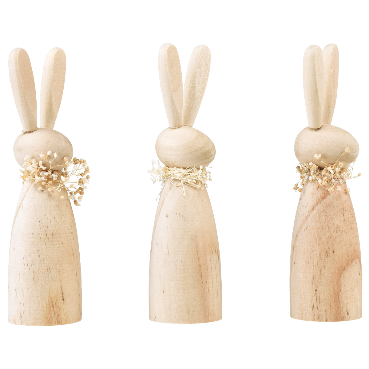 Floristik24.co.uk Wooden bunnies decoration Easter bunnies wood natural ...