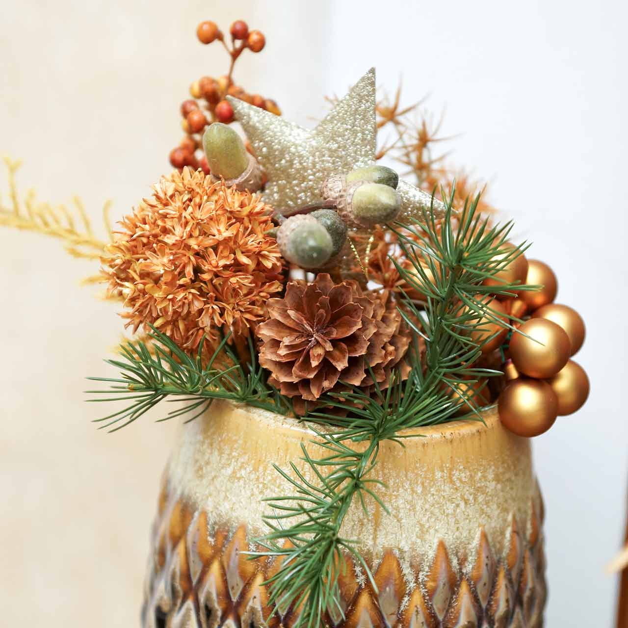 Floristik24.co.uk Ornamental onion Allium artificial orange Ø7cm H58cm ...