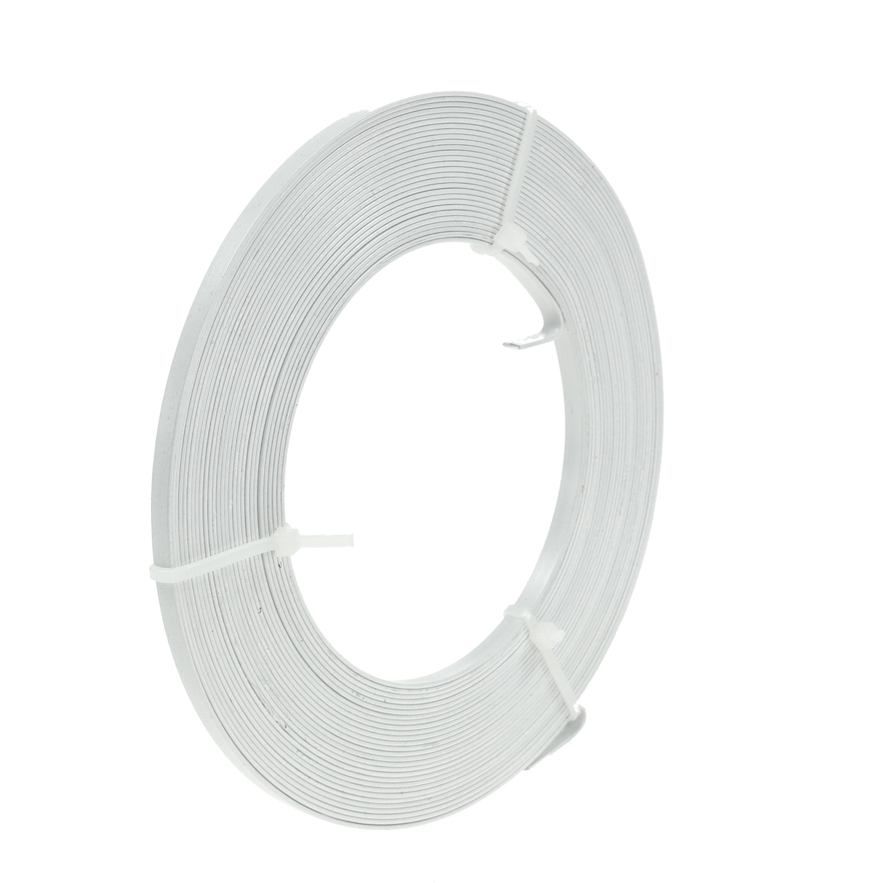 Floristik24.co.uk Aluminum Flat Wire 5mm 10m White Beading Wire-1928-28