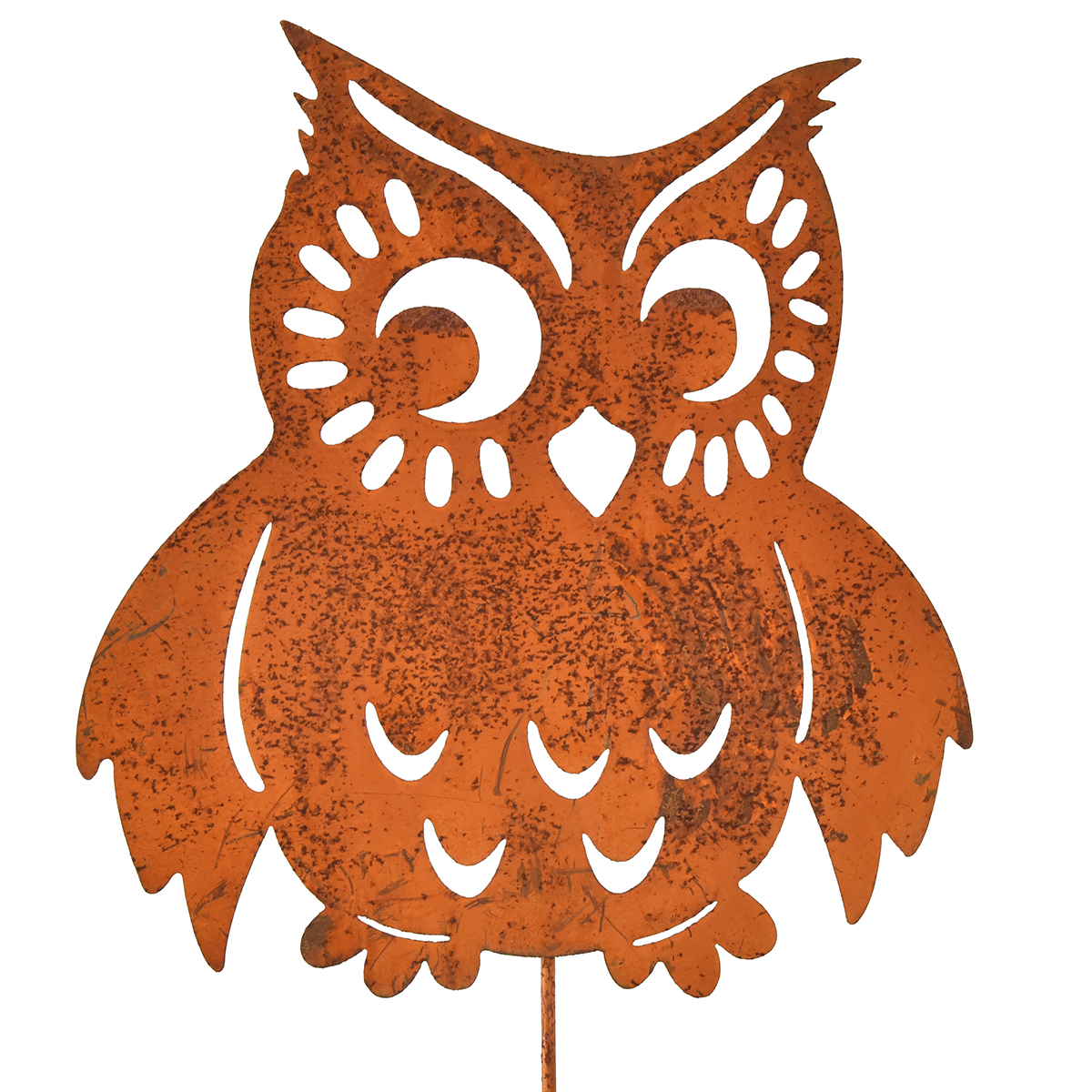 Floristik24.co.uk Garden stake owl decoration metal rust 18.5x20cm 4pcs ...