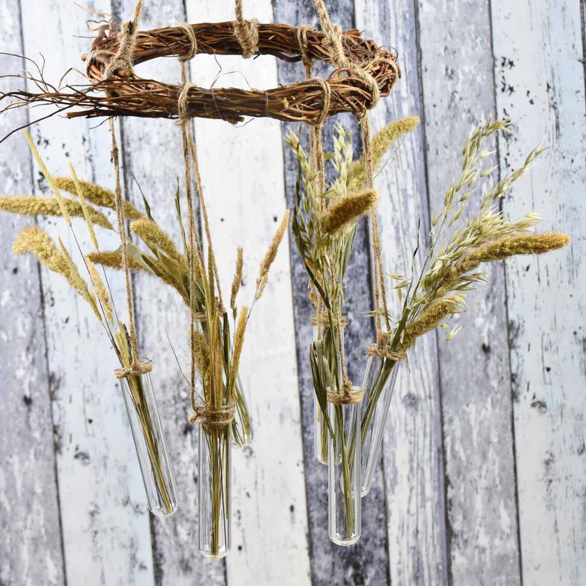Floristik24.co.uk Willow wreath with test tubes, decorative wreath to ...