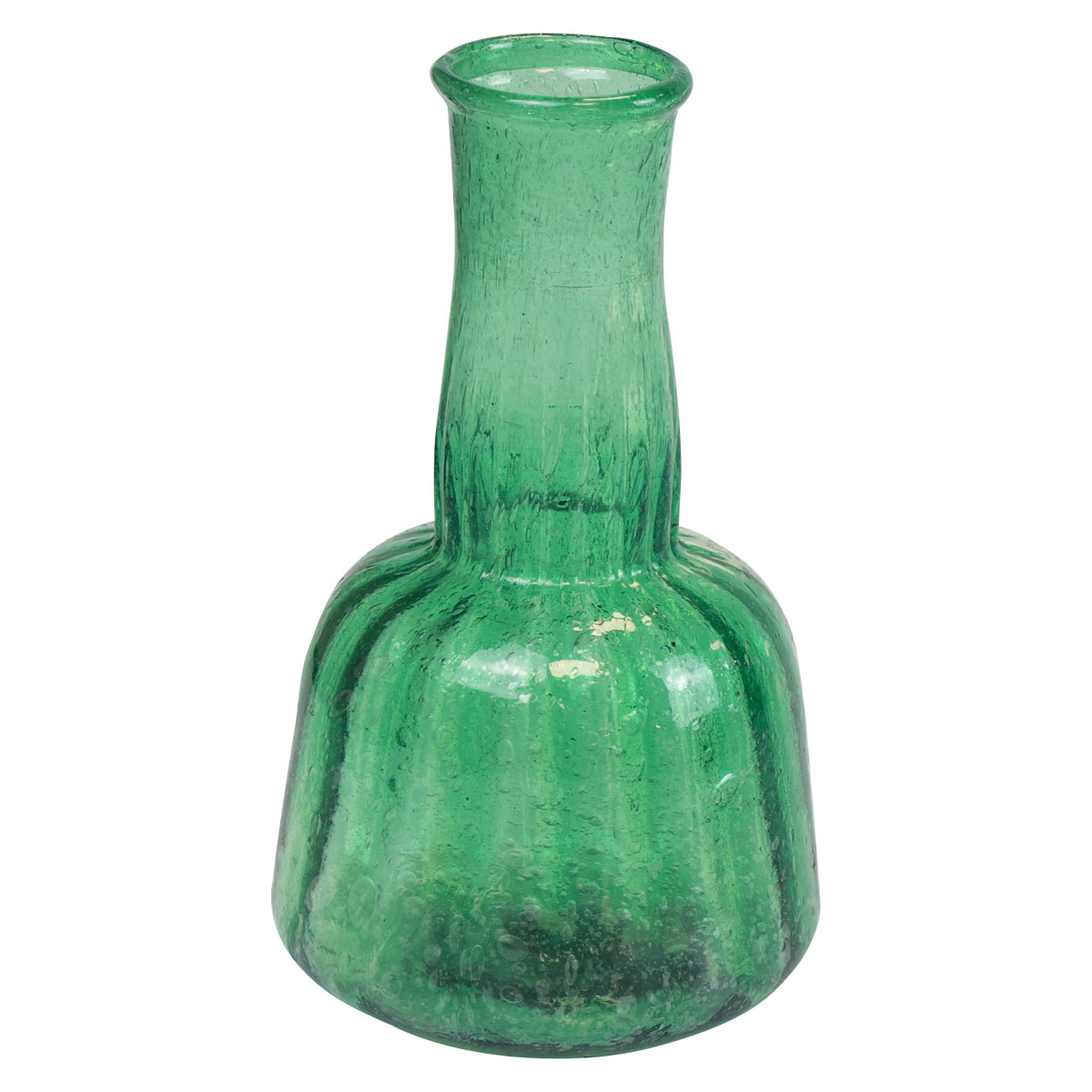 Floristik24.co.uk Mini glass vase flower vase green Ø8.5cm H15cm