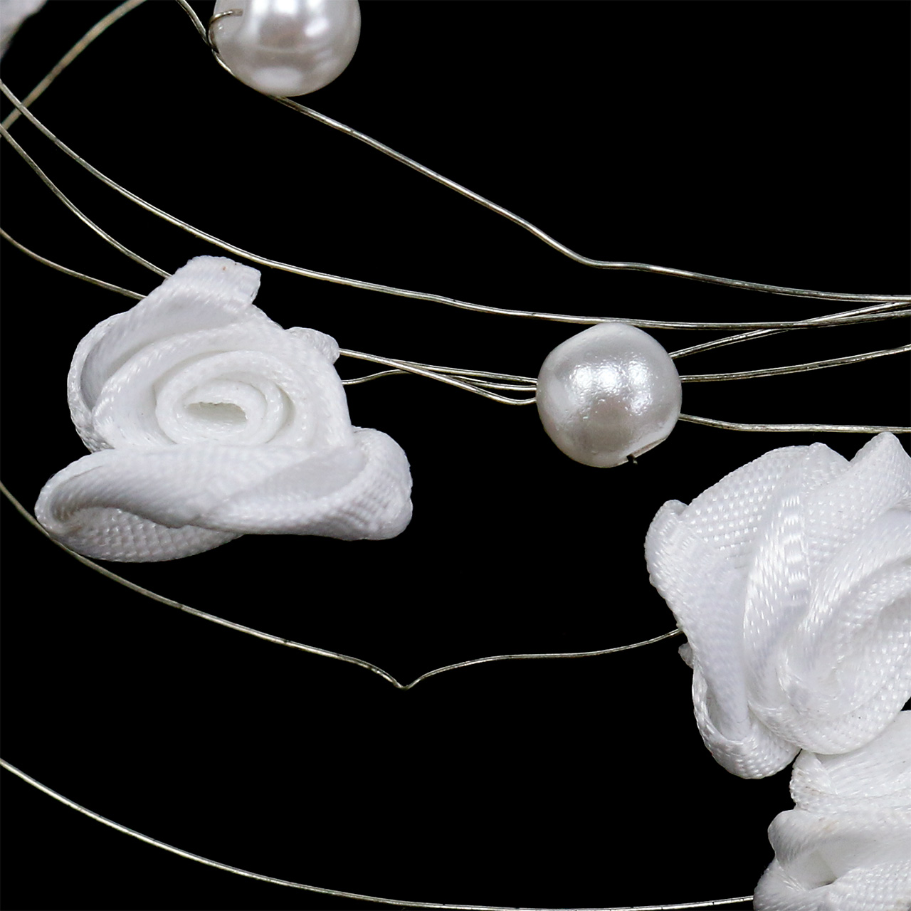 Floristik24.co.uk Wire garland with pearls and roses 120cm white-150000-11