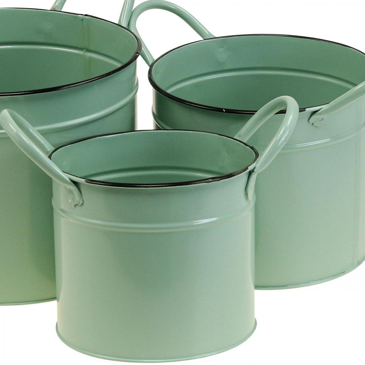 Floristik24.co.uk Planter vintage plant pot tin bucket with handle set ...