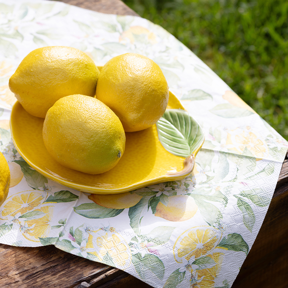 Floristik24.co.uk Lemon plate decorative plate ceramic lemons yellow 20 ...