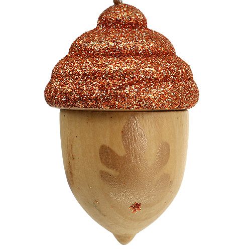 Floristik24.co.uk Acorn made of pine wood 6cm copper 2pcs