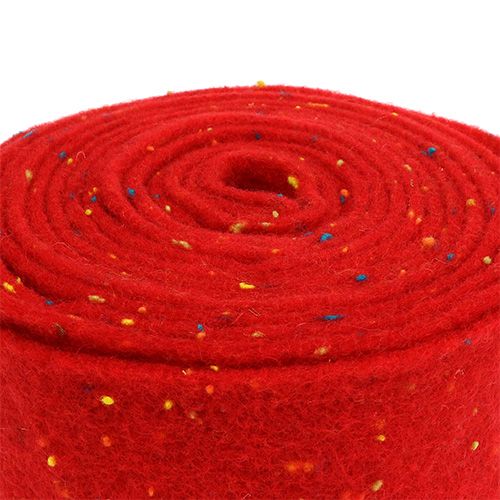 Floristik24.co.uk Felt ribbon red with dots 15cm 5m